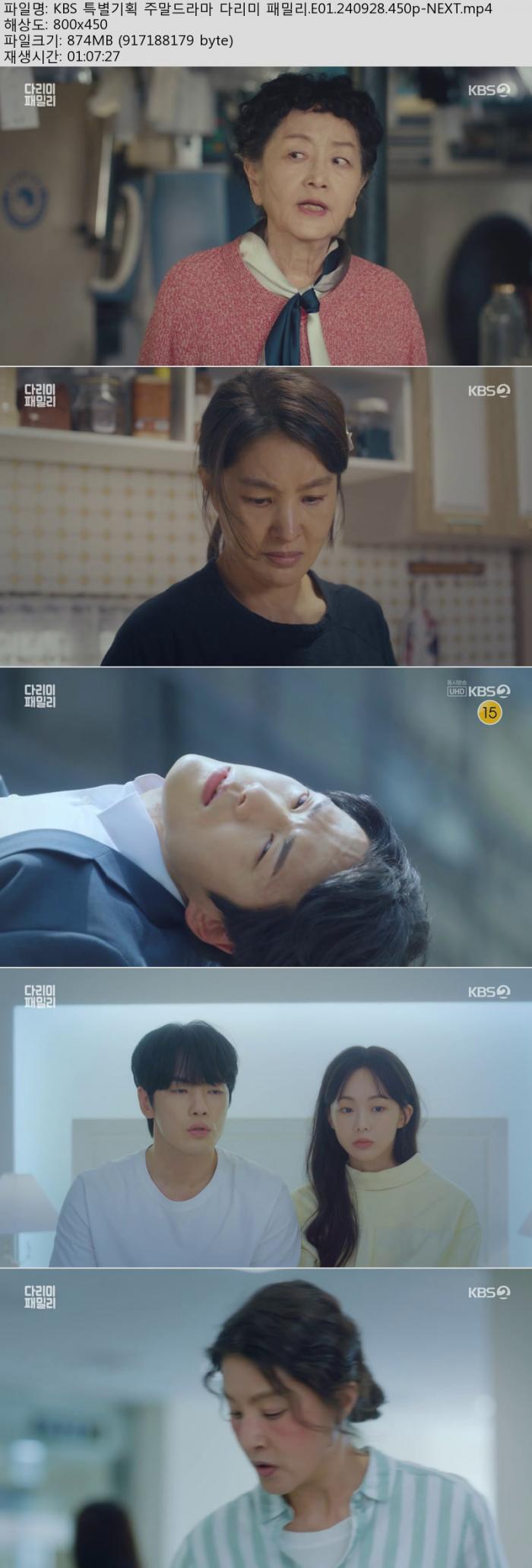 KBS 특별기획 주말드라마 다리미 패밀리.E01.240928.450p-NEXT